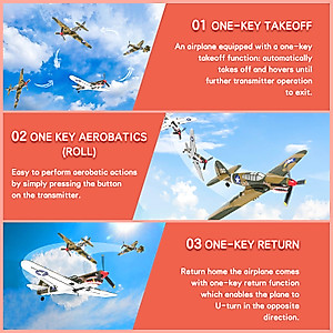 Losbenco RC Plane 4 Channel Remote Control Airplane, Ready to Fly RC Airplane with Xpilot Stabilization System and One Key Aerobatic for Beginners Adult