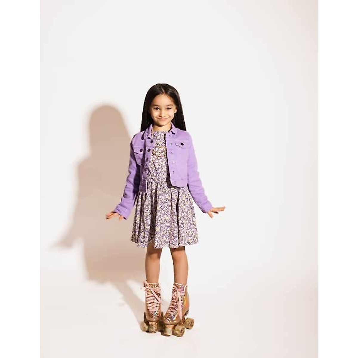 Angels Skates (Rose Gold, 1) - Kids & Women Roller Skates - Premium Quality PU Leather Quad Roller Skates - Adjustable High- top Perfect Indoor Outdoor Angel Dust Girls Retro Roller Skates - 1-13 Size