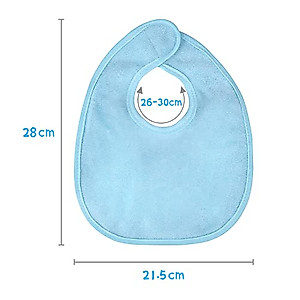 Vicloon Baby Bibs, 8Pcs Terry Bib Set, Baby Bibs for Boys, Girls,Terry Drool Cotton Bibs Waterproof protection, Adjustable hook-&-loop closure, Baby Bibs t for Feeding, Drooling(color)