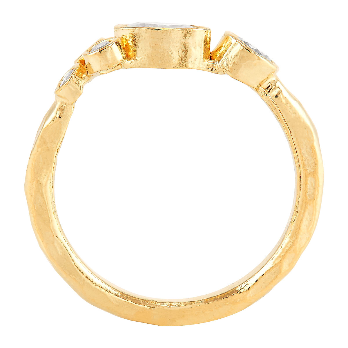 Silpada 'Well Round' Cubic Zirconia Ring in 14K Yellow Gold-Plated Sterling Silver, Size 11, Size 11