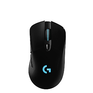 Logitech G703 Lightspeed Pro-Grade Wireless Gaming Mouse, 16000 DPI, RGB, Adjustable Weights, 6 Programmable Buttons, On-Board Memory, Long Battery Life, PC/Mac - Black