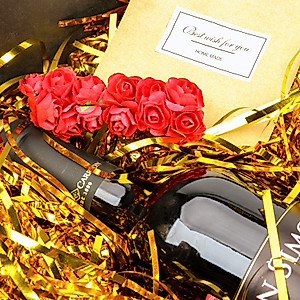 Zwish Gold Crinkle Cut Paper Shred Filler Gift Filler 1 LB for Gift Wrapping Basket Filling Shiny Gold Best Gift Filler