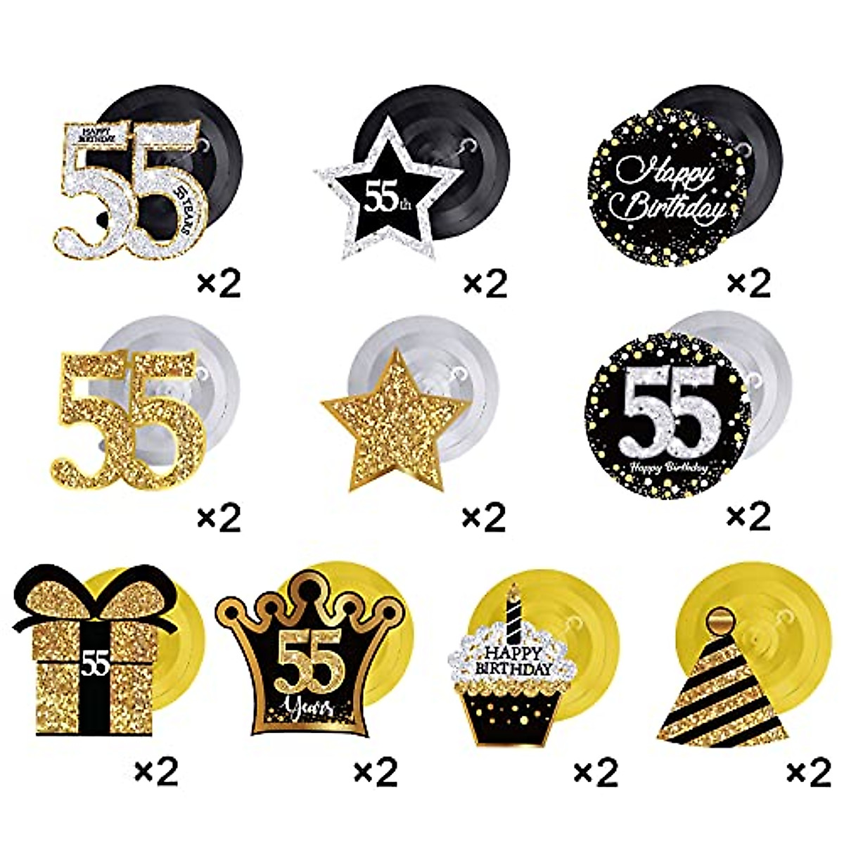 55th Birthday Party Decorations Hanging Swirls Ceiling Decorations Cards Cutouts 55th Birthday Party Shiny Foil Swirls Decorations for 55 Years Old Birthday Ornaments Party Supplies