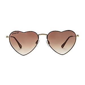 Foster Grant Sun Luv Only Love Here Heart Sunglasses, Gold, 54mm