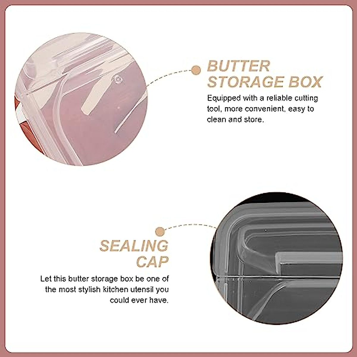 Cabilock 2 Pcs Fridge Storage Containers Cheese Butter Saver Refrigerator Produce Organizer Bins Fresh Vegetable Fruit Storage Box Food Keeper Tray Case for Home Fridge Kitchen