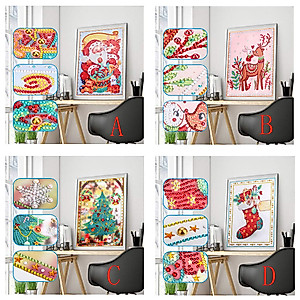 Dergo ☀ Special Shaped Diamonds Painting DIY 5D Partial Drill Cross Stitch Kits Crystal Rhinestone of Picture Serial Diamond Embroidery Arts Craft (C)