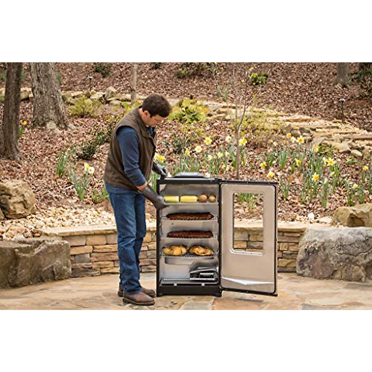 Masterbuilt MB20074719 Bluetooth Digital Electric Smoker, 40 inch, Stainless Steel