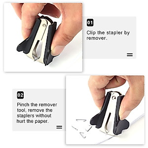 Staple Remover Tool - 6 Pack Professional Claw Staples Puller, Heavy Duty Jaws Stapler Removal for Office, School, Desktop (Black)