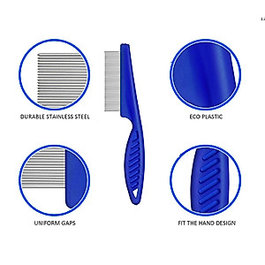 Flea Comb 4pack with High Strength Teeth Durable Pet Tear Stain Remover Combs, Pet Dog Cat Grooming Comb Set Effective Float Hair Remover