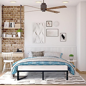 Yedop 14 Inch Full Size Metal Bed Frames, No Box Spring Needed, 2500 lbs Heavy Duty Steel Slat Support, Non-Slip and Noise Free, Full Platform Metal Bed Frame, Adult, Black