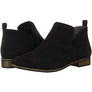 Dr. Scholl's Shoes Women's Rate Ankle Boot, Black Perforated Microfiber Suede, 10 US