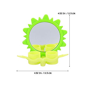balacoo Bird Parrot Mirror with Feeding Cups and Cage Perch Pet Food Water Bowls Hanging Swing Toy for African Greys Budgies Parakeet Cockatiels Lovebird