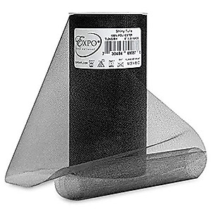 "Tulle Shiny 6"" Wide 25 Yards Buy-The-Spool-Black"