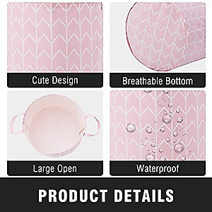 Large Storage Basket for Girls and Boys, Collapsible Laundry Hamper with Long Handles, Toy Bins for Nursery, Kids Room Décor