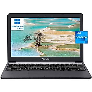 Asus Vivobook E12 Laptop Computer for Home use and Student, 11 11.6" HD LED Display, Intel Celeron N3350, 4GB RAM 64GB eMMC, Wi-Fi 5, BT 4.1, HDMI, USB, 10 Hours Battery Life, Windows 10 Home (S Mode)