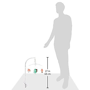 Little Love by NoJo Retro Happy Camper Orange, Brown and Green Forest Nursery Crib Musical Mobile with Bear, Fox, Mushroom and Pine Tree