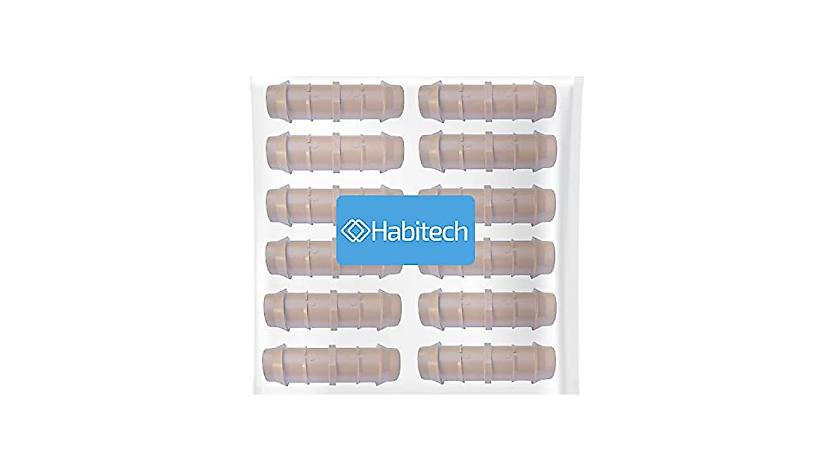 Habitech 1/2" Coupling Drip Irrigation Fittings (12 Pack) - Barbed Drip ...