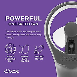 O2COOL Elite Battery Powered Handheld Water Misting Fans (Grey)