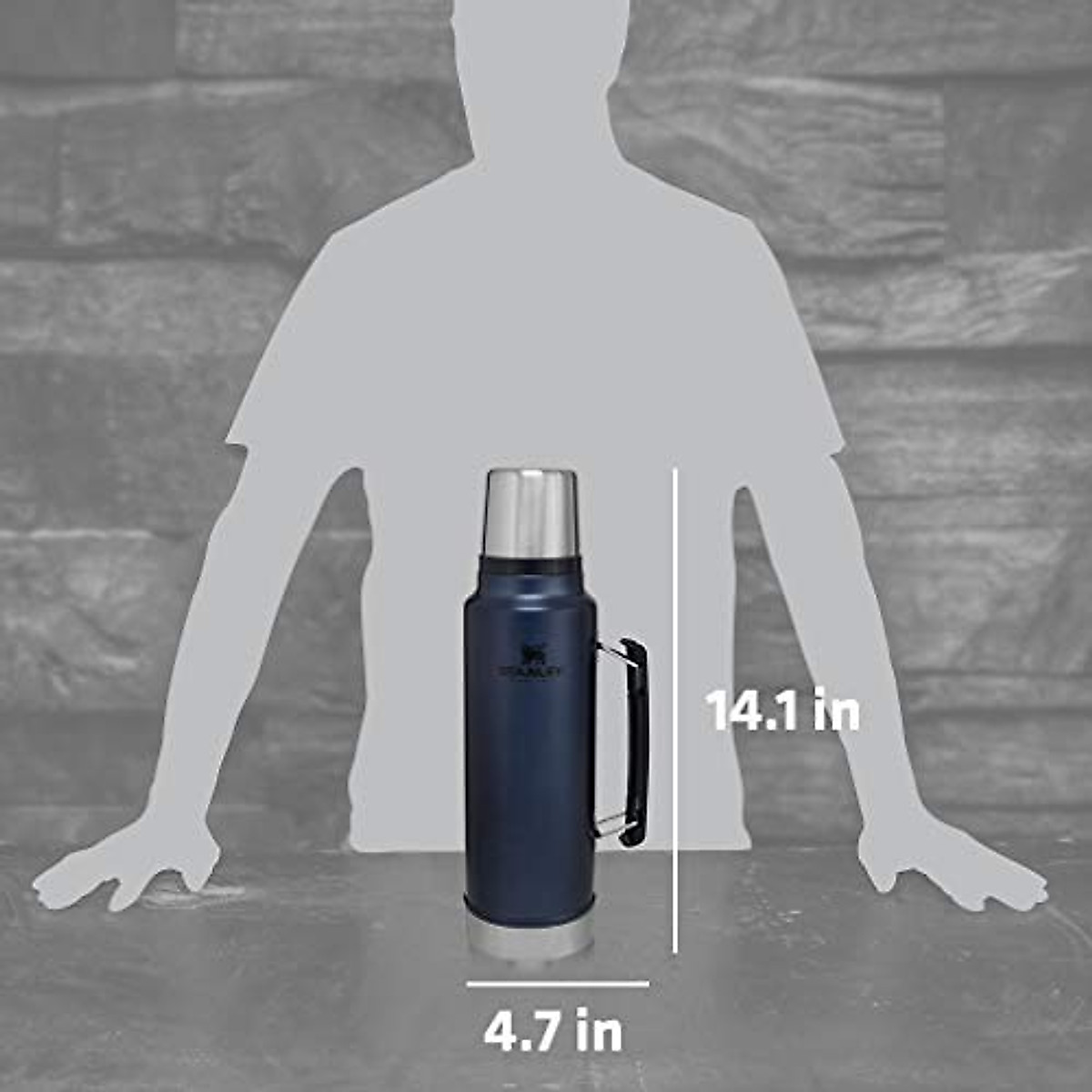 Stanley Classic Vacuum Insulated Wide Mouth Bottle, Nightfall - BPA-Free 18/8 Stainless Steel Thermos for Cold & Hot Beverages – Keeps Liquid Hot or Cold for Up to 24 Hours – Lifetime Warranty