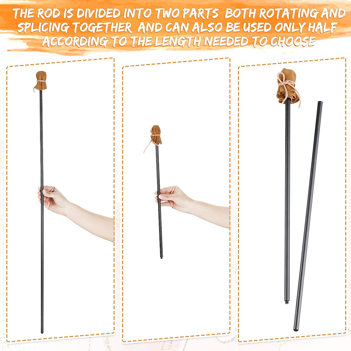 Mahl Stick for Steadying Painter Hand 32.7 Inch Artists Drawing Tool Artist's and Painter's Hand Rest Tool with Artificial Leather for Painting Art Watercolor Oil Paint Sketching Supplies