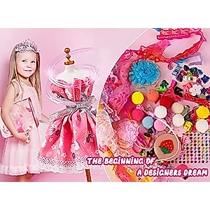 Little Brown Box 400PCS Fashion Designer Kits for Girls with 3 Mannequins Creativity DIY Craft Kits for Kids 8-12 Sewing Kit Barbie Doll Clothes Girls Birthday Gifts