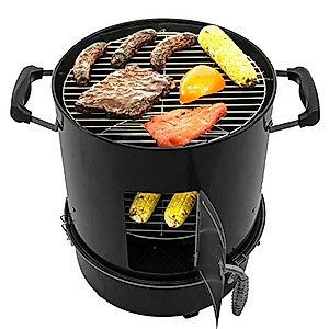 Dyna-Glo DGX376BCS-D Compact Charcoal Bullet Smoker - High Gloss Black