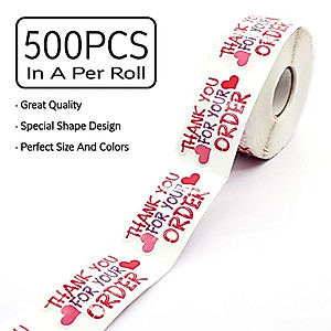 Thank You for Your Order Stickers,Thank You Stickers,Handmade Stickers,Small Shop Stickers,Envelopes Stickers for Small Business, Online Retailers,Handmade Goods,500 Labels Per Roll