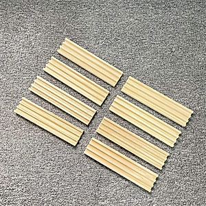 JUNWRROW Premium Pinewood Domino Racks/Trays - Set of 8 for Mexican Train Dominoes, Chickenfoot Dominoes and Other Domino Games - Dominoes NOT Included