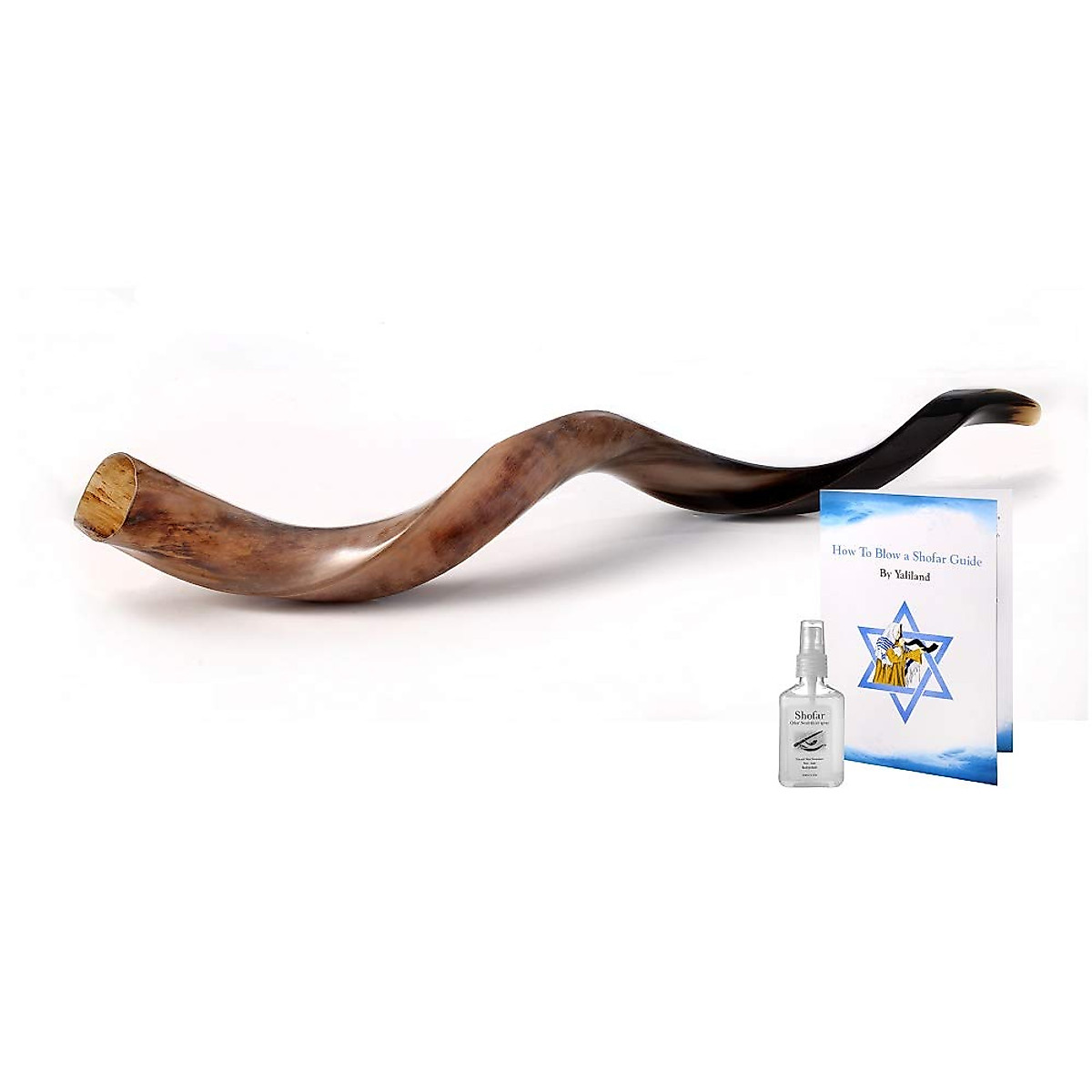 Sale 30" Large Yemenite Kudu Horn Polished Shofar Shofars with Free Anti Odor Spray, guide Shofar from Israel