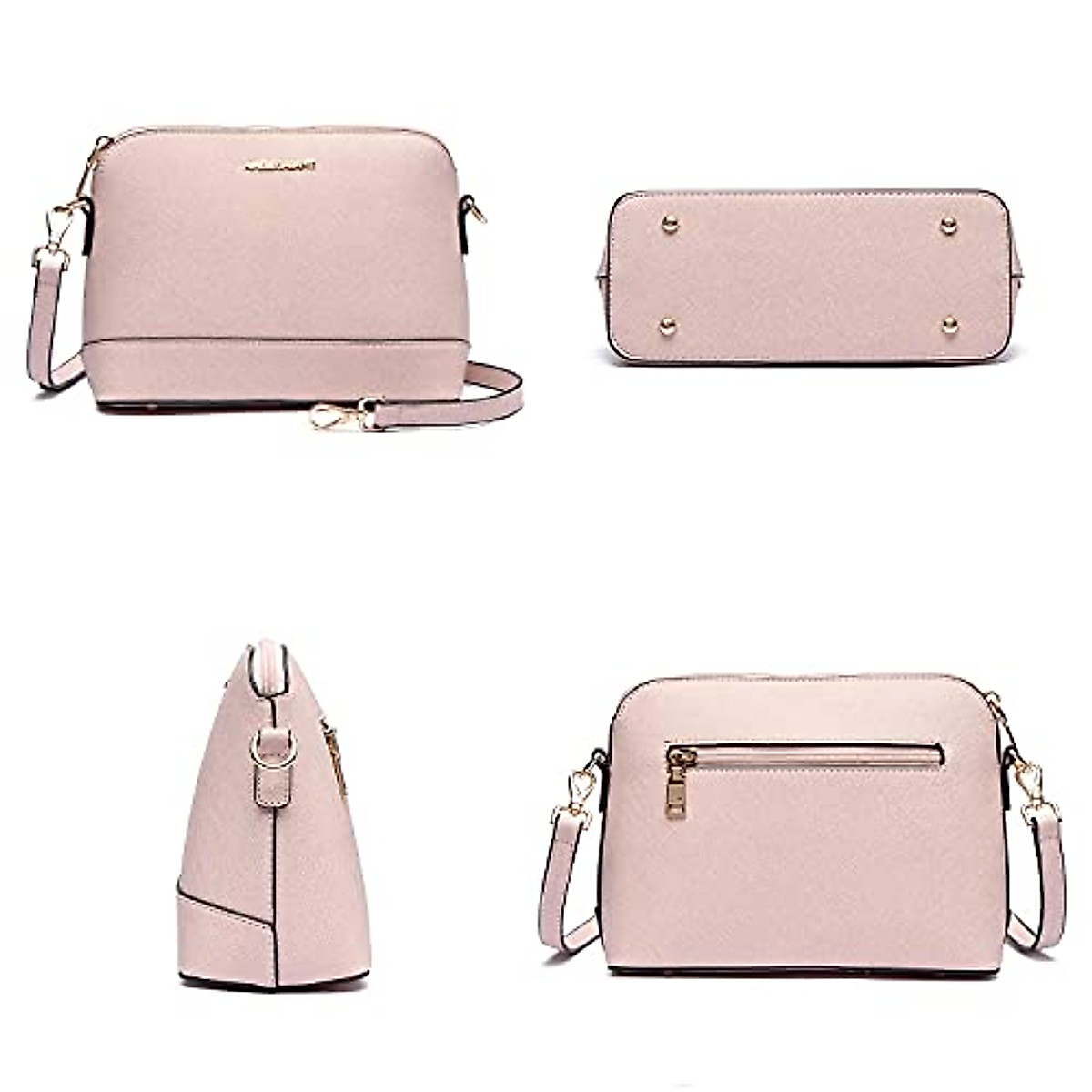 Crossbody Bags for Women, Lightweight Medium Dome Purses and Handbags with Adjustable Strap and Golden Hardwares