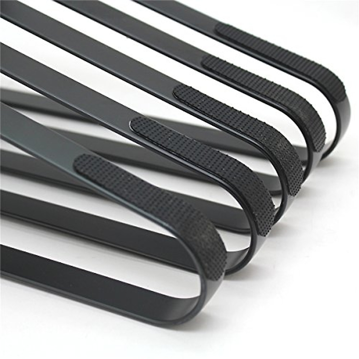 6Pack Koobay 16.5" Black King Size Aluminum Laundry Hangers Clothes Storage Coat Suit Hangers with Anti-Slip Strips