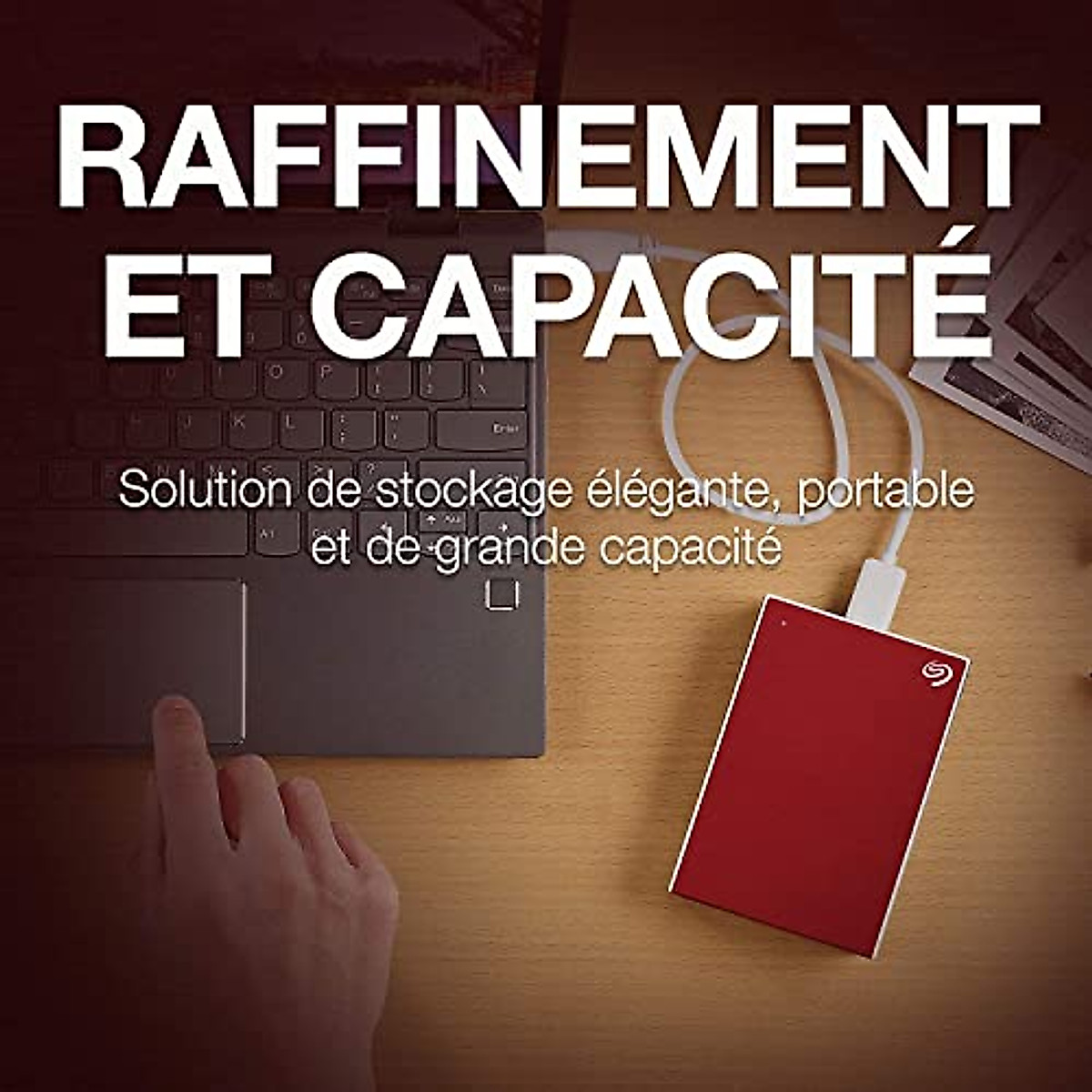 Seagate One Touch, 2TB, Portable External Hard Drive, PC Notebook & Mac USB 3.0, Red, 1 Year MylioCreate, 4 mo Adobe Creative Cloud Photography (STKB2000403)