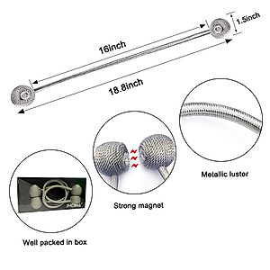 IHClink Window Curtain Tiebacks Clips VS Strong Magnetic Tie Band Home Office Decorative Drapes Weave Holdbacks Holders European Style 1 Pair