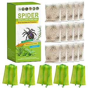 15 Pack Natural Spider Repellent Indoor Use Made with Plant-Based Ingredients, Powerful Spider Repellent Pouches for House Garage to Get Rid of Spiders Outdoor Indoor, Easy to Use, Safe & Non-Toxic