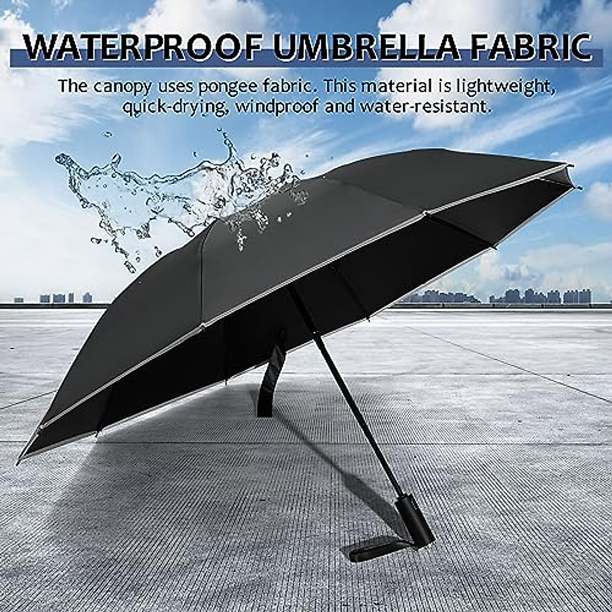 VOUUY 2-Pack Travel Umbrella, Unbreakable 10 RIBS Umbrella, Windproof Umbrellas for Rain & Sun, Automatic, Foldable Reverse Rain Umbrella for Women Men