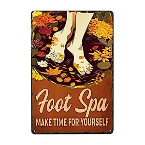 Sign Hotel Foot Spa Flower Decor Make Time For Yourself Vintage Floralpunk Hotel Signs Halloween Unique Touch Bedroom Office Farmhouse Kitchen Decor Man Cave Bathroom Poster Spirited Movement 8x12in