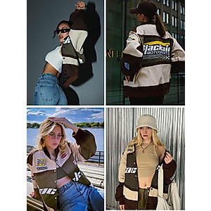 Aelfric Eden Blackair Men's Varsity Jackets Womens Bomber Jackets Vintage Motorcycle Racer Jacket