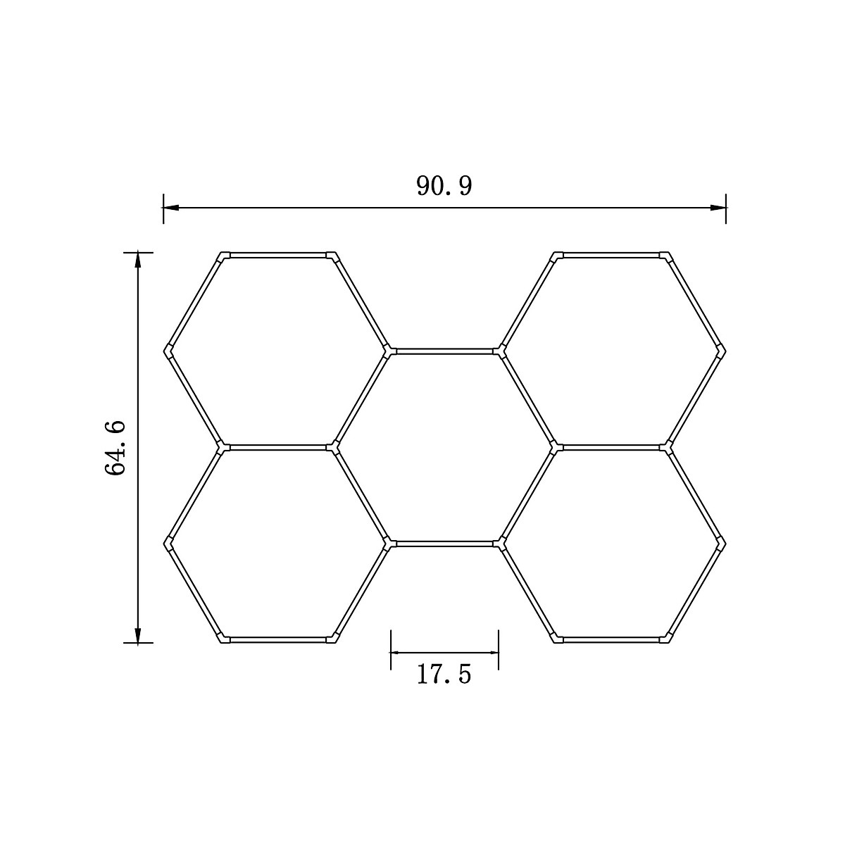 soges Hexagon Led Garage Light, 5 Grids 144W Hexagon Garage LED Light High Brightness Ceiling Lights DIY Linkable LED Garage Light for Gym/Car Detailing Shop/Work Shop/Auto Beauty Shop (White)