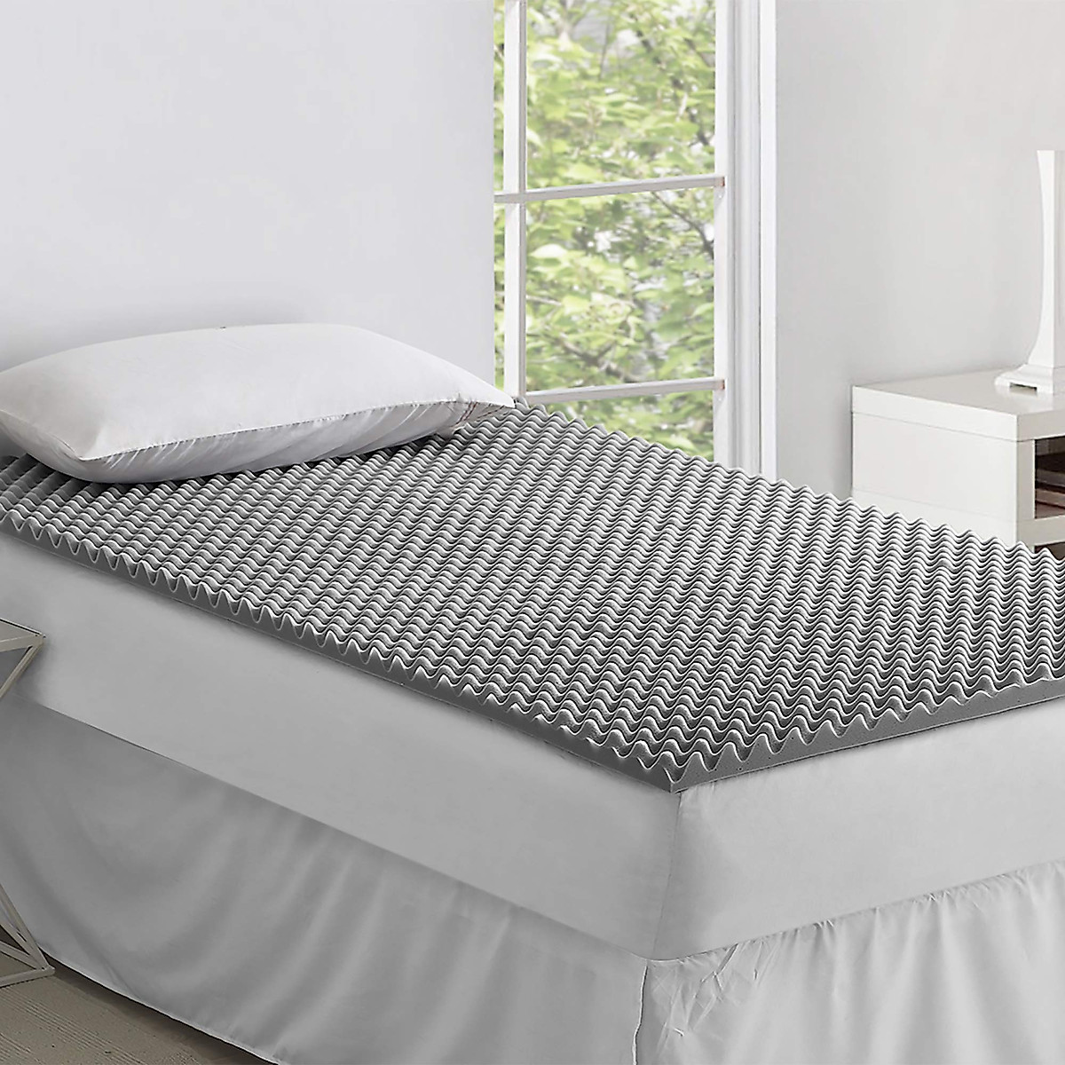 Classic Foam Twin XL Dorm Bedding Topper - Nighttime Gray