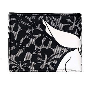 Classic Cartoon Blue Alien Character Black And White Bi-Fold Wallet