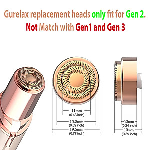Gurelax Replacement Heads for Finishing Touch Flawless Facial Hair Remover, Replacement Blades Compatible with Flawless Hair Removal Gen 2, As Seen on TV 18k Gold with Flannel Bag