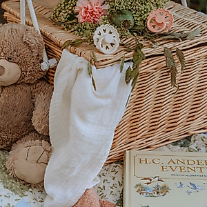 FRIGG Andersen Fairytale Natural Rubber Baby Pacifier | Made in Denmark | BPA-Free (Cream/Blush, 0-6 Months)