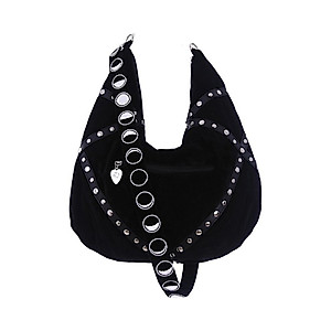 Restyle Gypsy Gothic Witch Moon Child Black Velvet Large Slouchy Hobo Bag