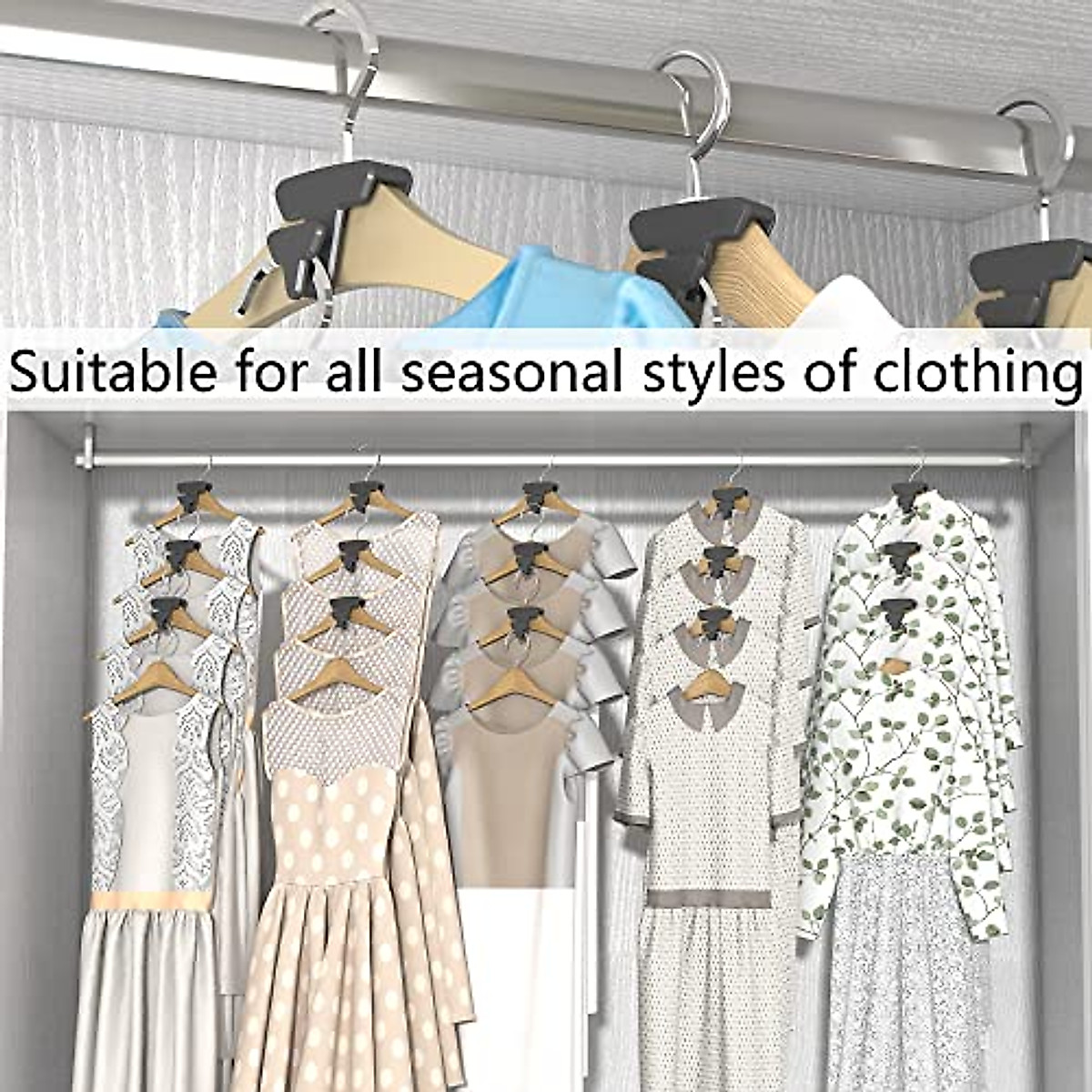 20PC Space T-Shape Clothes Hanger Connection Cascading Hook Saving Closet Organizers and Storage