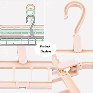 Space Saving Hangers,9 Holes Plastic Collapsible Multifunctional Closet Organizer and Storage for Heavy Clothes,College Dorm Room Essentials Pack of 6 Green