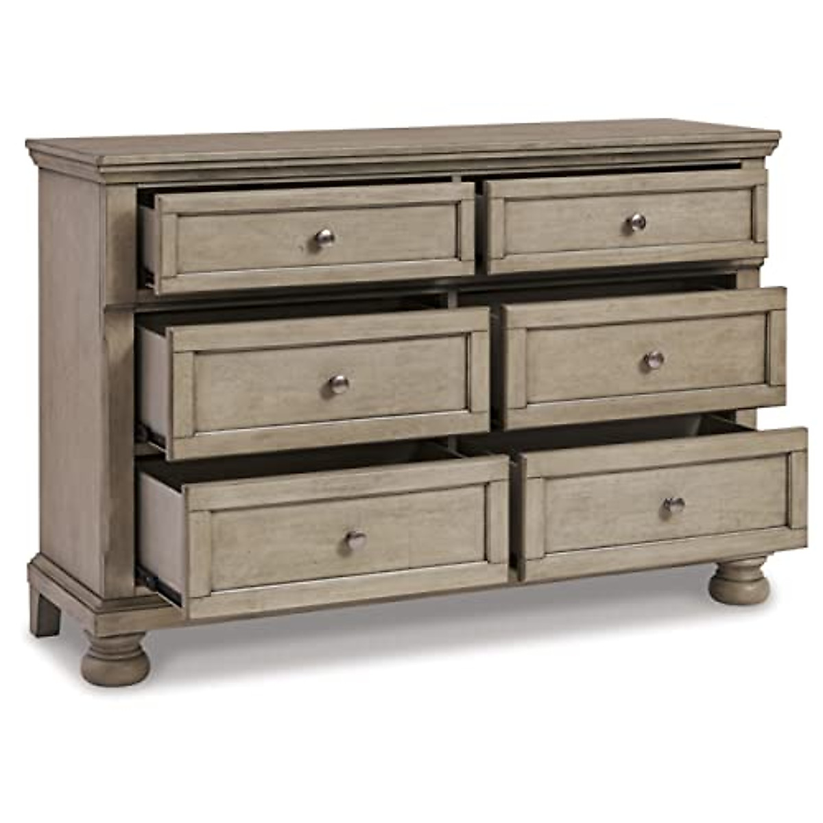 Signature Design by Ashley Lettner Traditional 6 Drawer Youth Dresser with Dovetail Construction, Light Gray