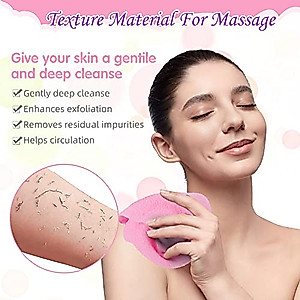 Exfoliating Back Scrubber with Handles 4 Packs Nylon Back Exfoliator Extended Length Back Washers Scrubbers Stretchable Pull Strap Exfoliating Washcloth (Purple, Pink)