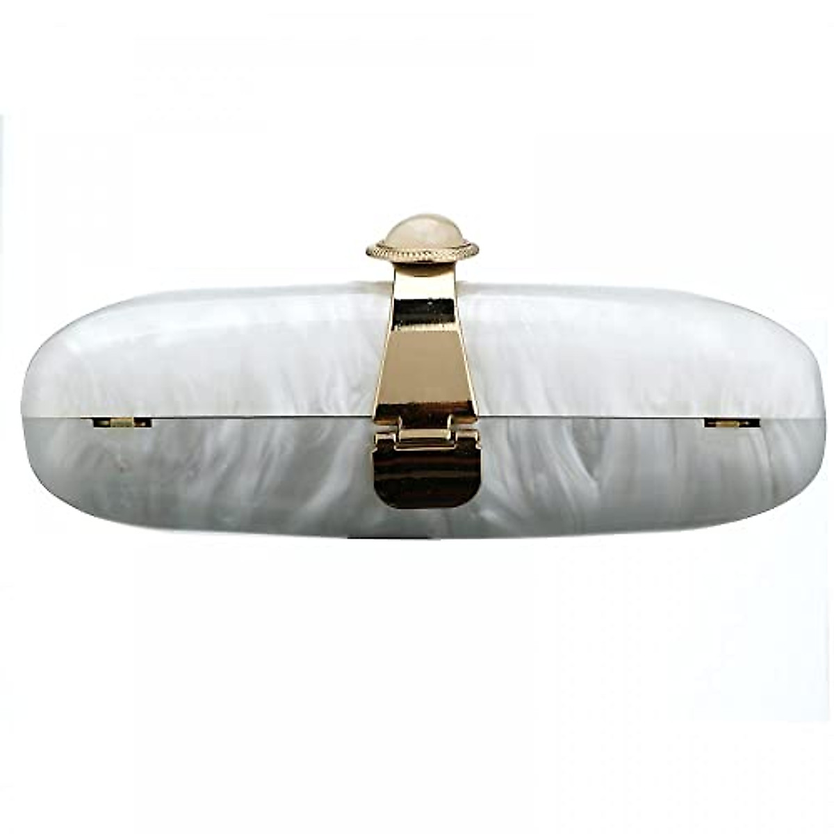 Clutch Purse for Women - Smoky Pattern Acrylic Handbag - Unique Elegant Crossbody Bag (White)