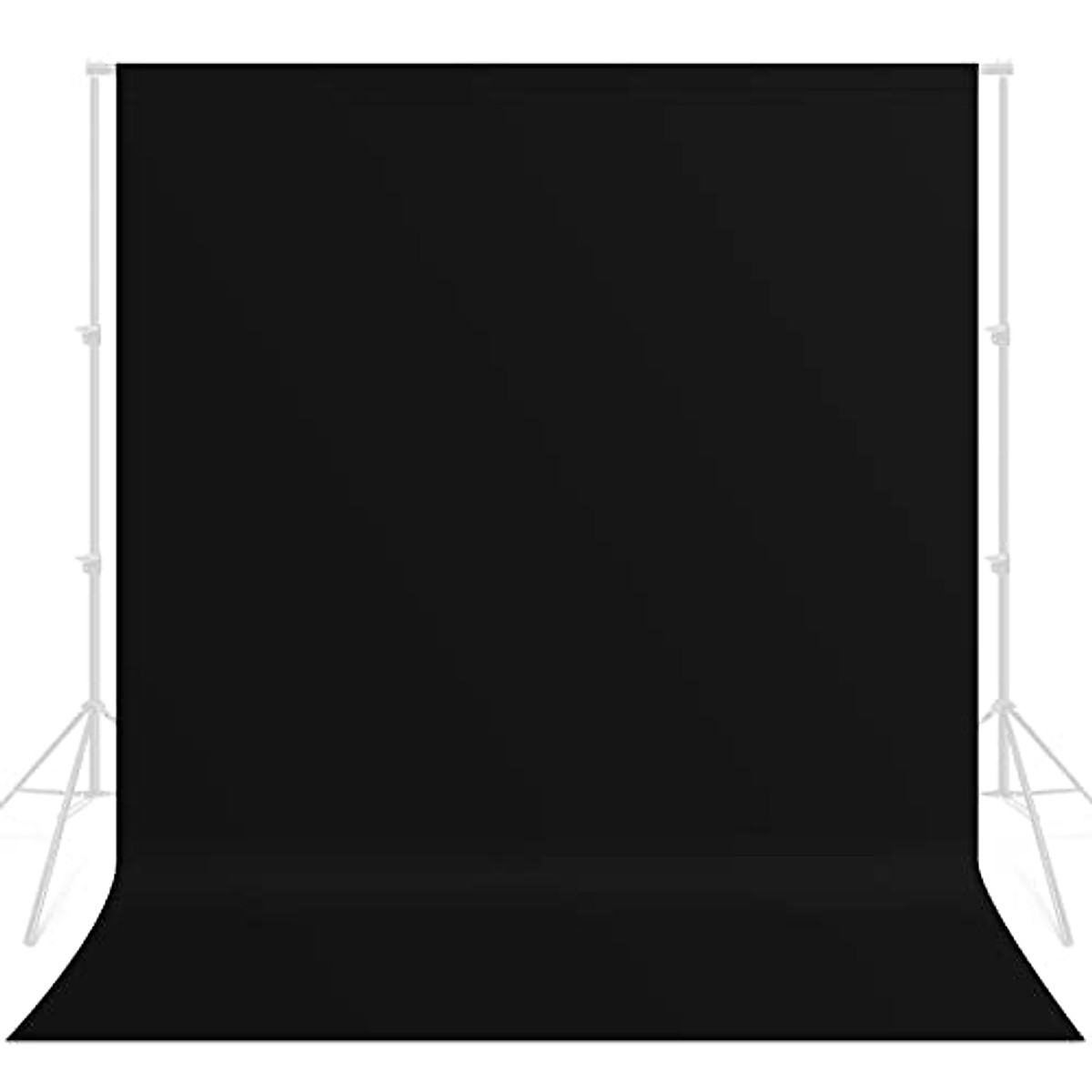 LimoStudio 10' x 20' (W x H) Photo Video Studio Seamless Solid Black Screen Muslin Backdrop Photo Studio Background, AGG1601