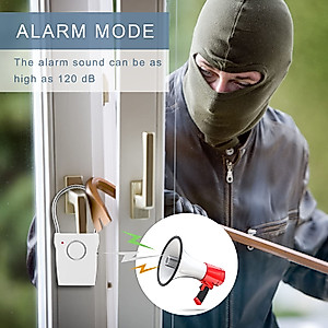 Kanayu 4 Pieces Door Handle Alarm 120dB Door Alarm for Home Security Door Entry Alarm Doorknob Sensing Alarm Window Burglar Alert for Home Security Kids Safety (White)